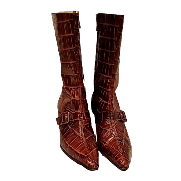 Adrienne Vittadini | Shoes | Adrienne Vittadini Croc Embossed Leather ...